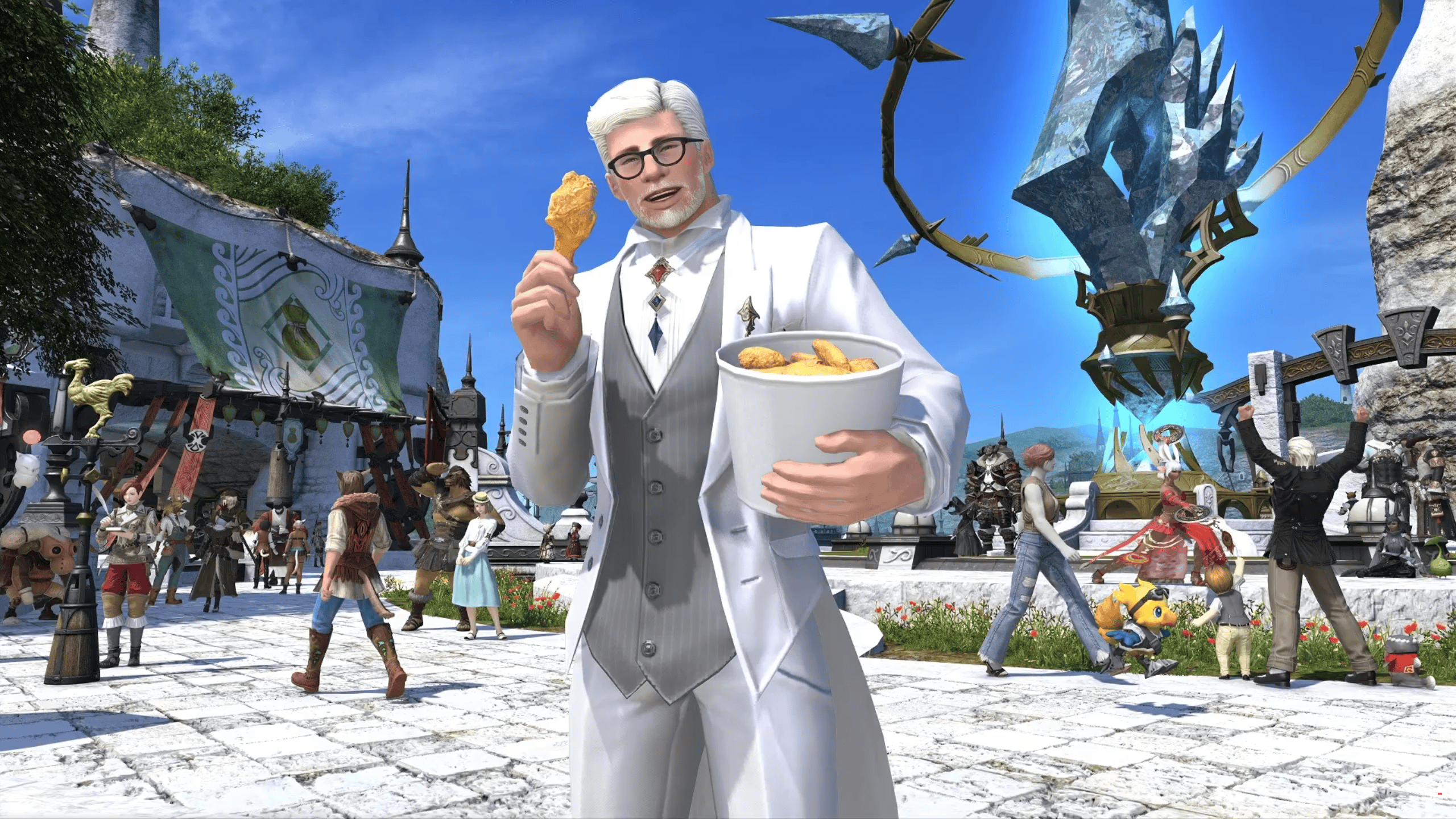 KFC and FFXIV Partnership Has Japanese Warriors of Light Eating a Lot of Chicken